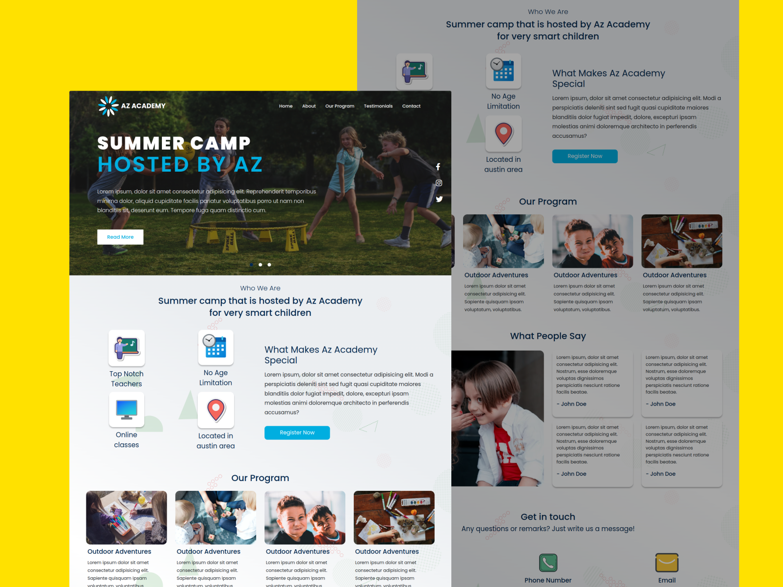 Summer Camp Landing Page by ZiadiLotfi on Dribbble