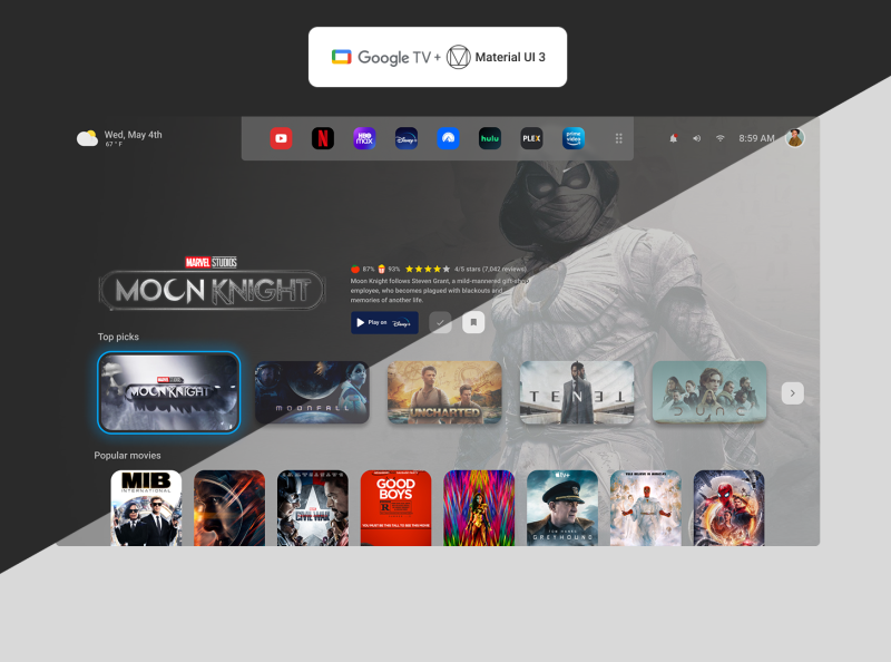 Google TV Redesigned with Material UI 3 by John Henry on Dribbble
