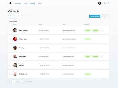 Simple CRM Concept by Andy Leverenz on Dribbble