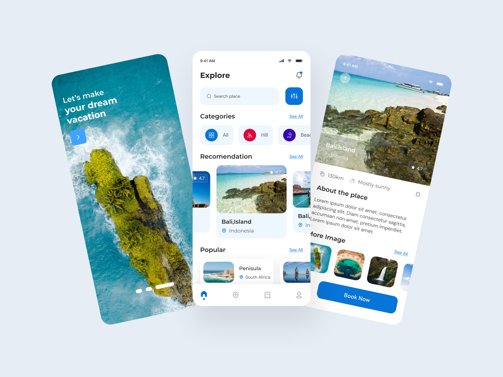 Travel mobile app by Mukter Hossain for Dude Shape on Dribbble
