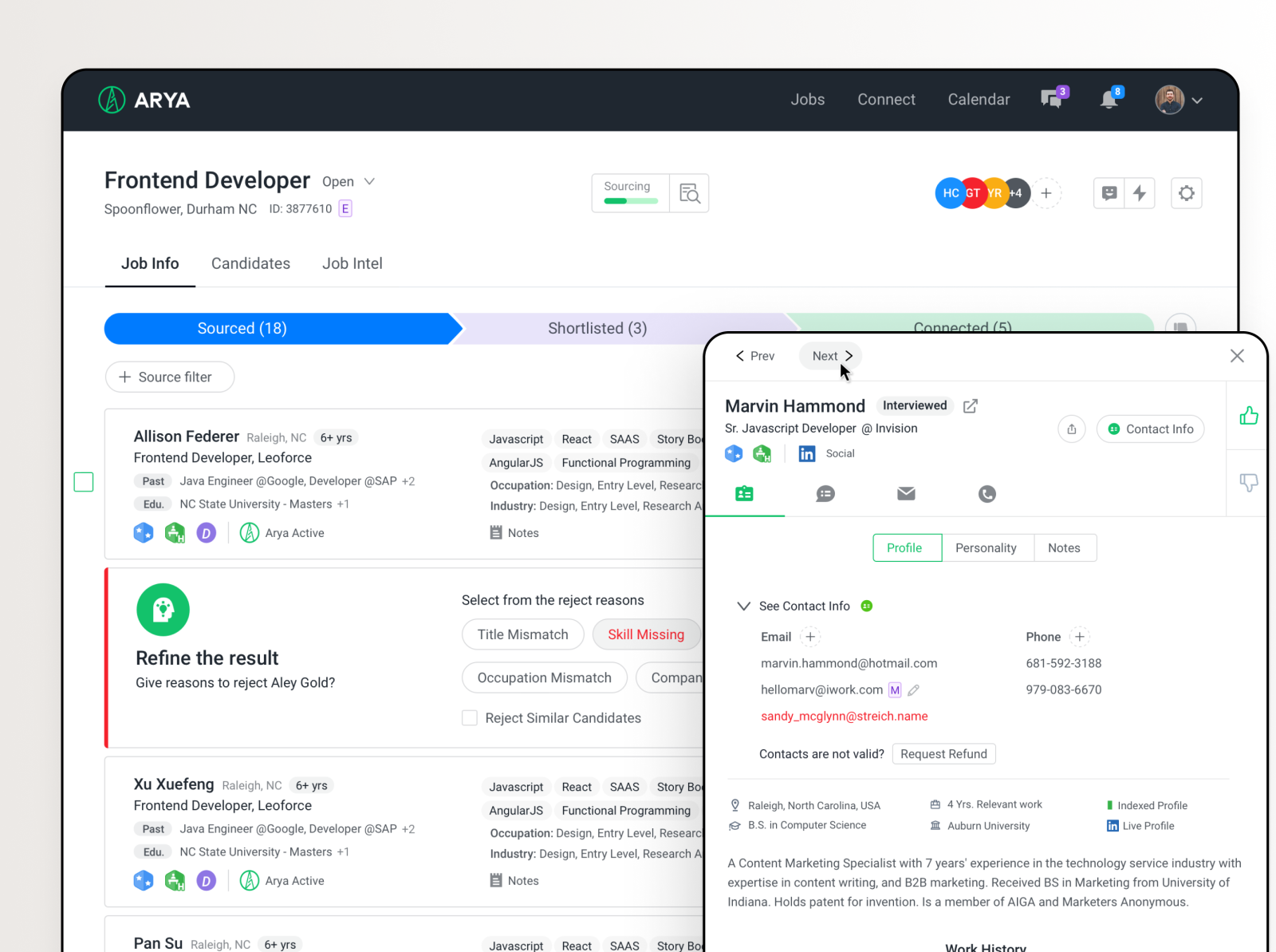Candidate List Page by The Infinite Canvas on Dribbble