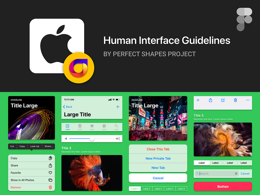 Free iOs Kit For Figma by Perfect Shapes Project by Juliana Pavlechko ...