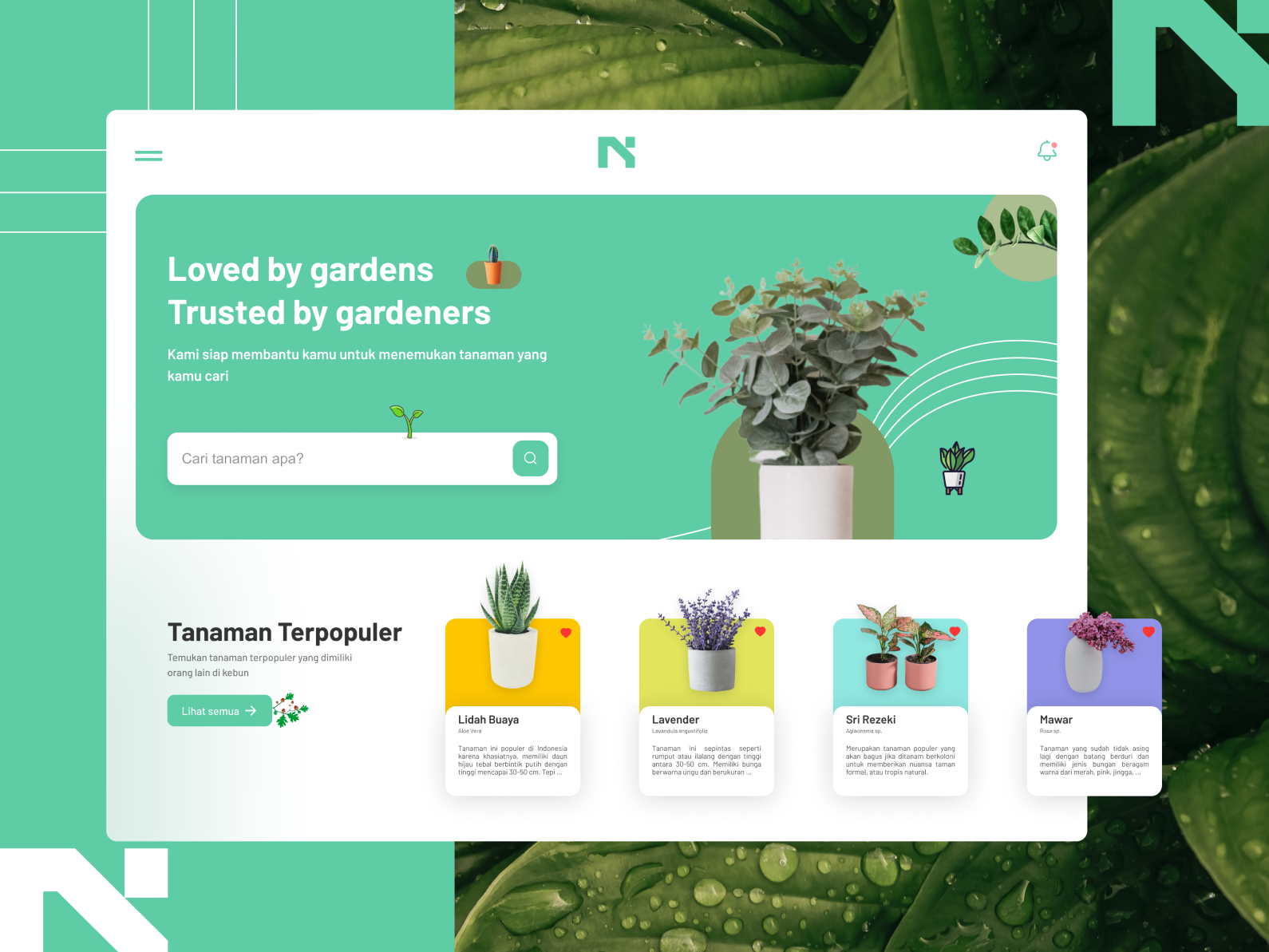 Hero Section Tablet Garden Plant by Haris Riski on Dribbble