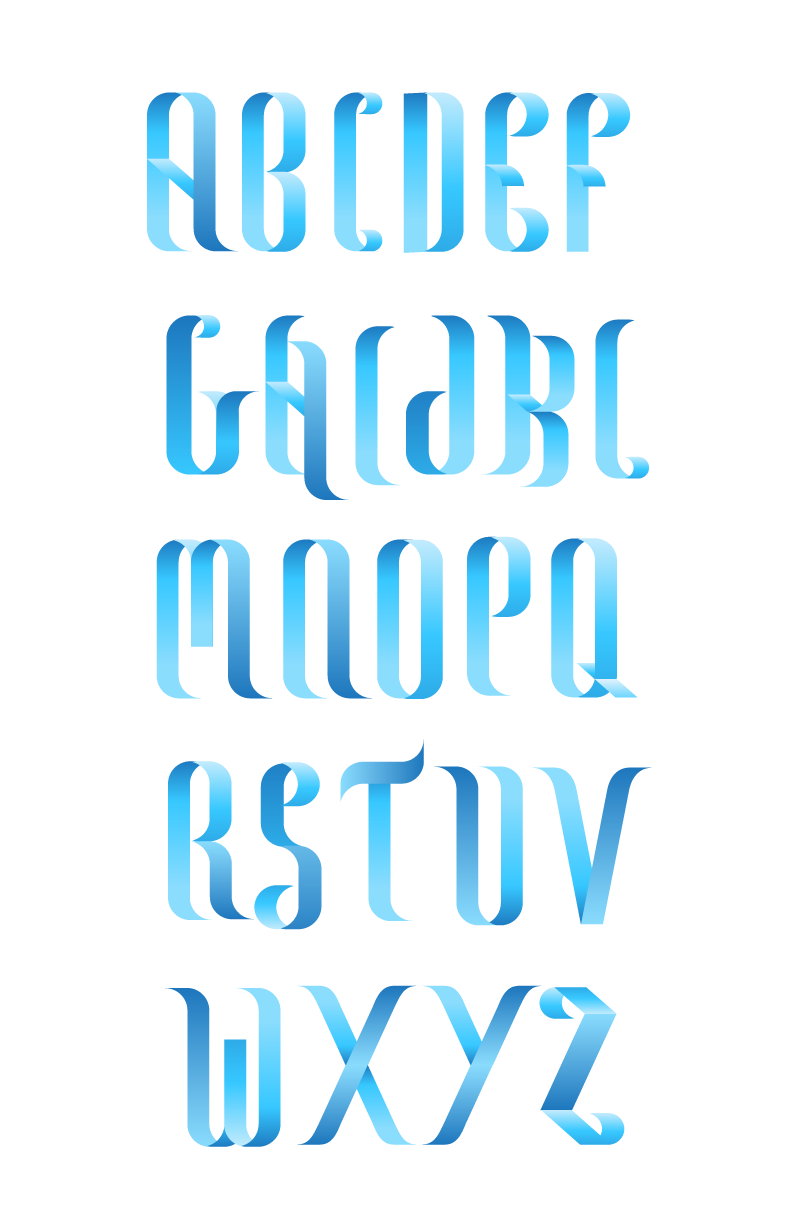 Ribbon Alphabet by Alex Fram on Dribbble