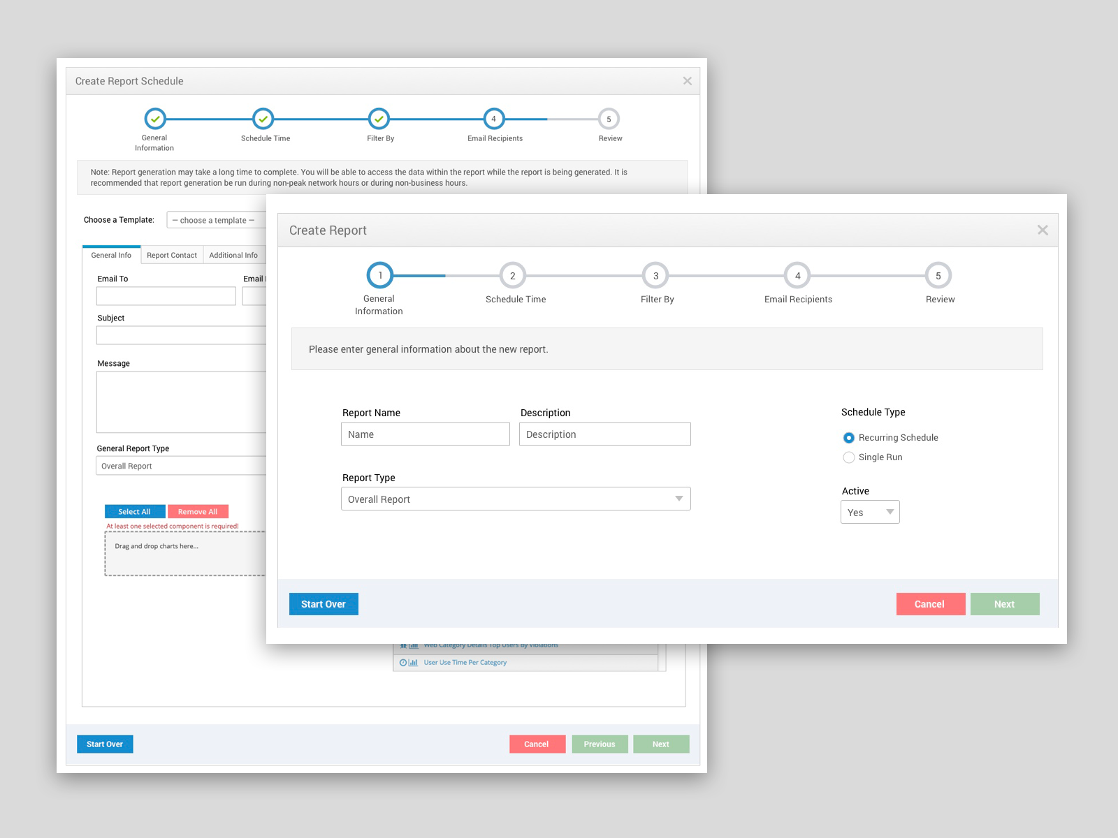 iboss - Report Scheduling Wizard by Susan Jeng on Dribbble