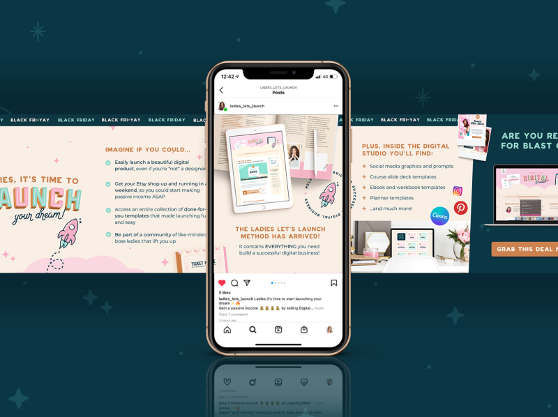Seamless Instagram Carousel Design for 'Ladies Let's Launch' by Kim ...