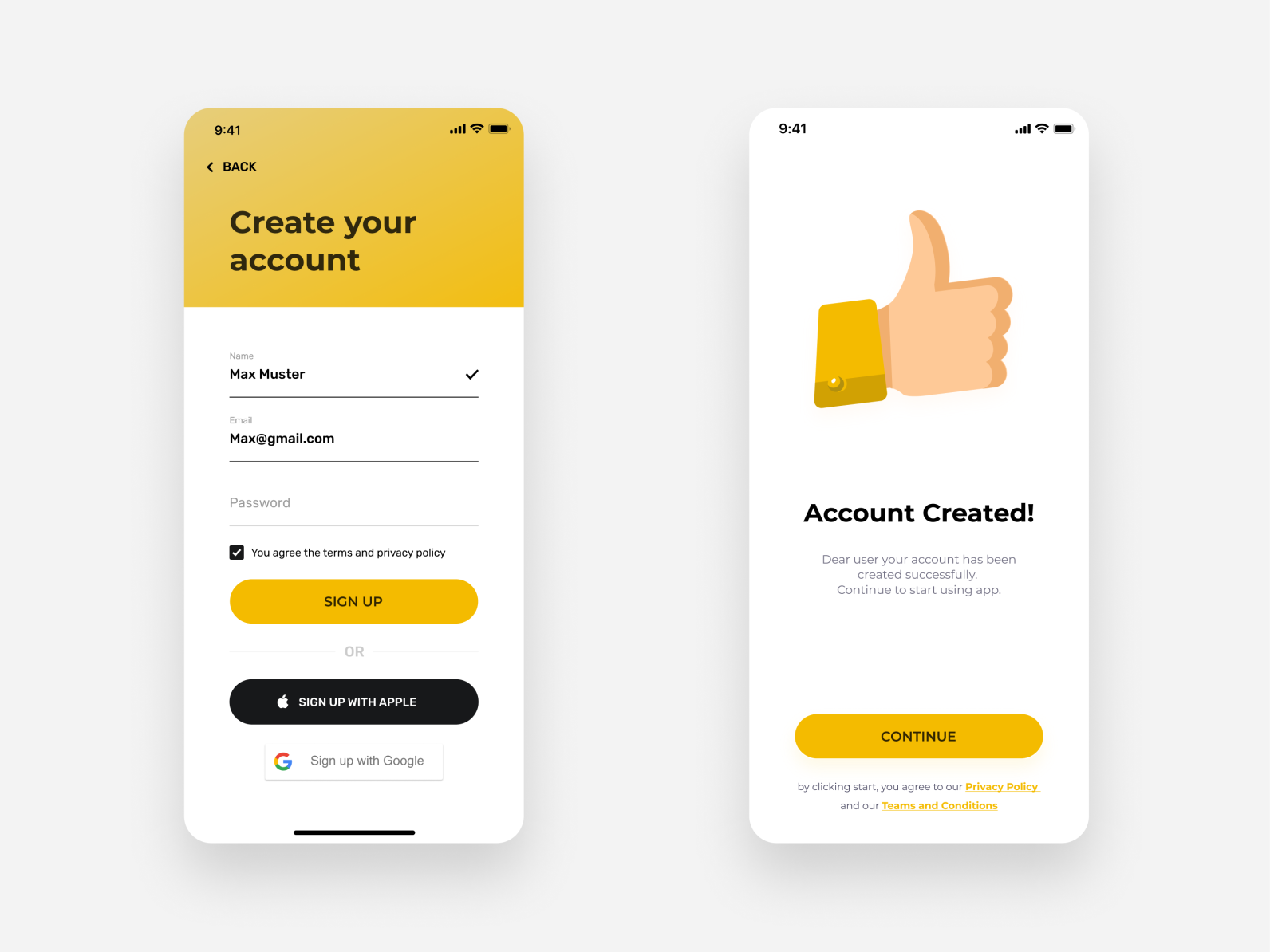 Create Account Process by Maurice on Dribbble