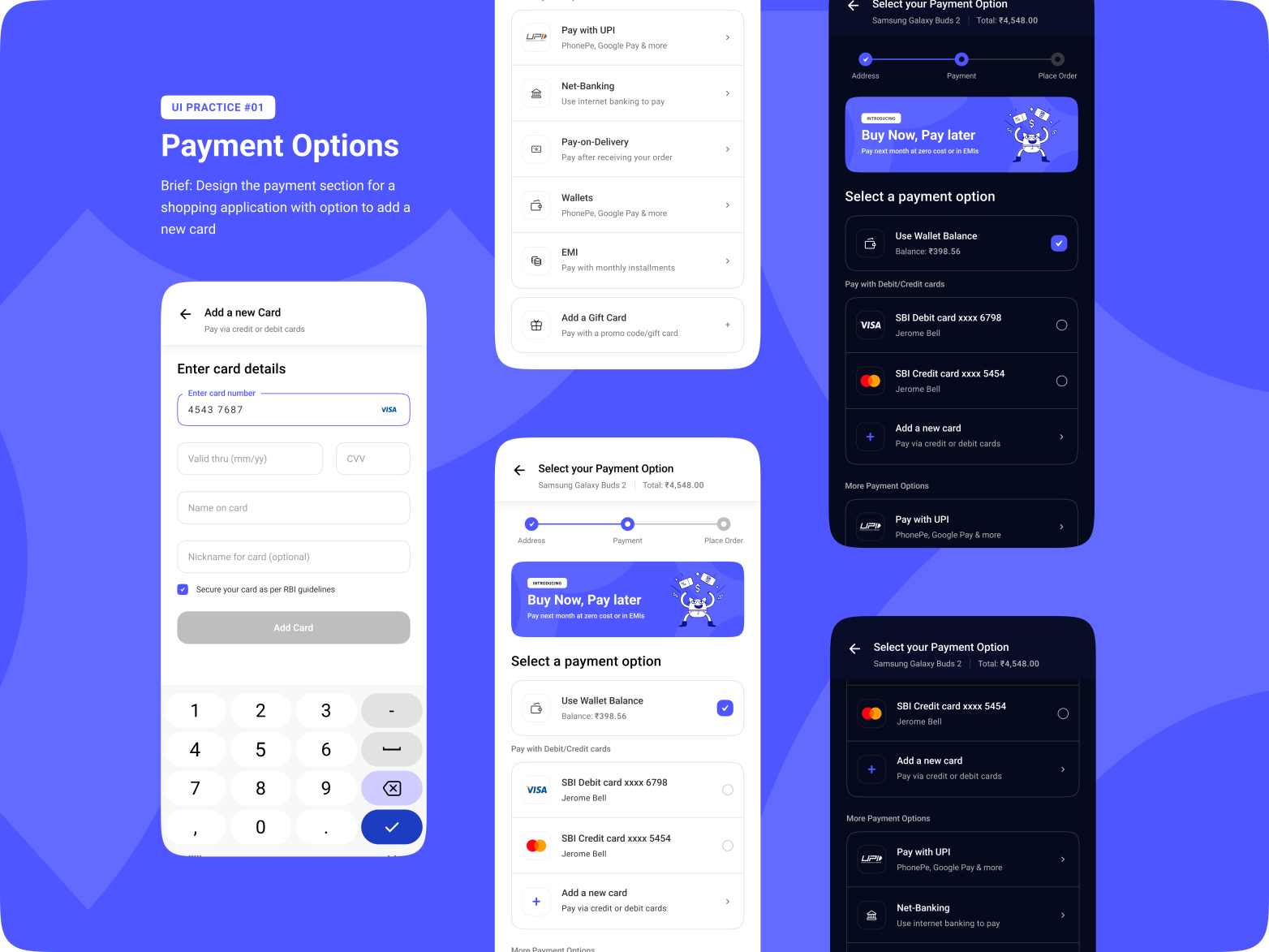Payment Checkout - UI Exploration by Ritik Raj on Dribbble