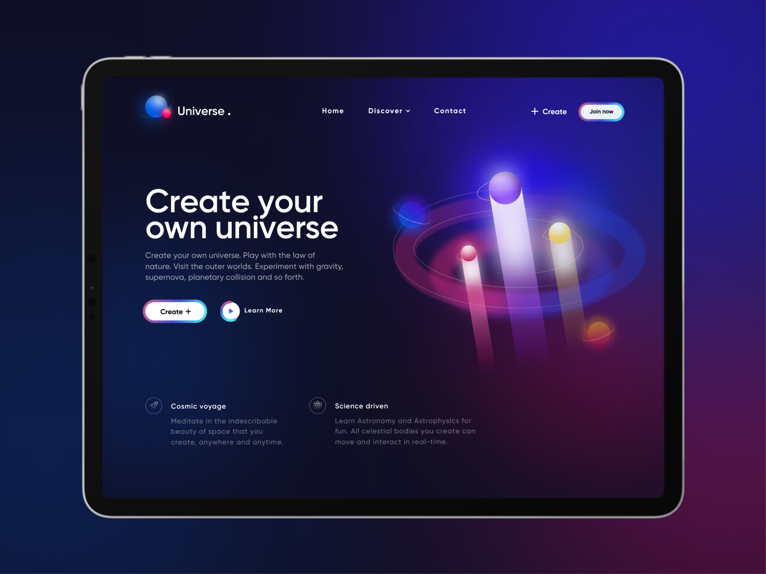 Create Your Own Universe Website by Tran Quang Sang on Dribbble