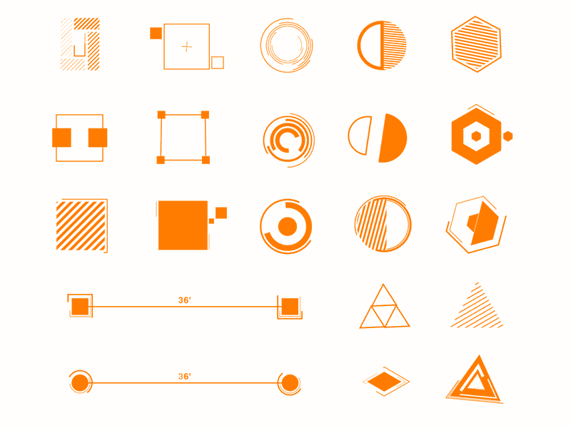 Geometric Tracking Elements by Adam Maurer on Dribbble