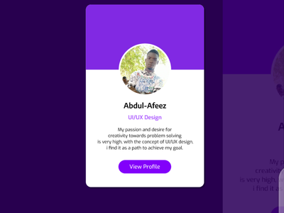 Simple profile card by Abdul Afeez on Dribbble