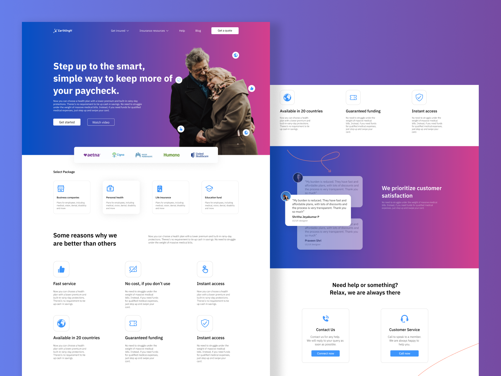 Insurance Landing Page by PRAVEEN ANTONY S on Dribbble
