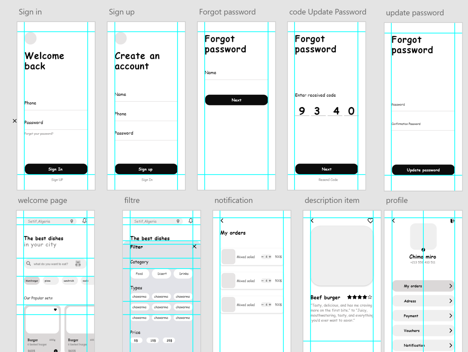 Delivery App Wireframe : By Ing Chaima On Dribbble
