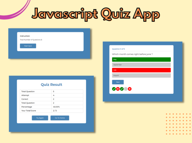 Javascript Quiz App by Joytun on Dribbble