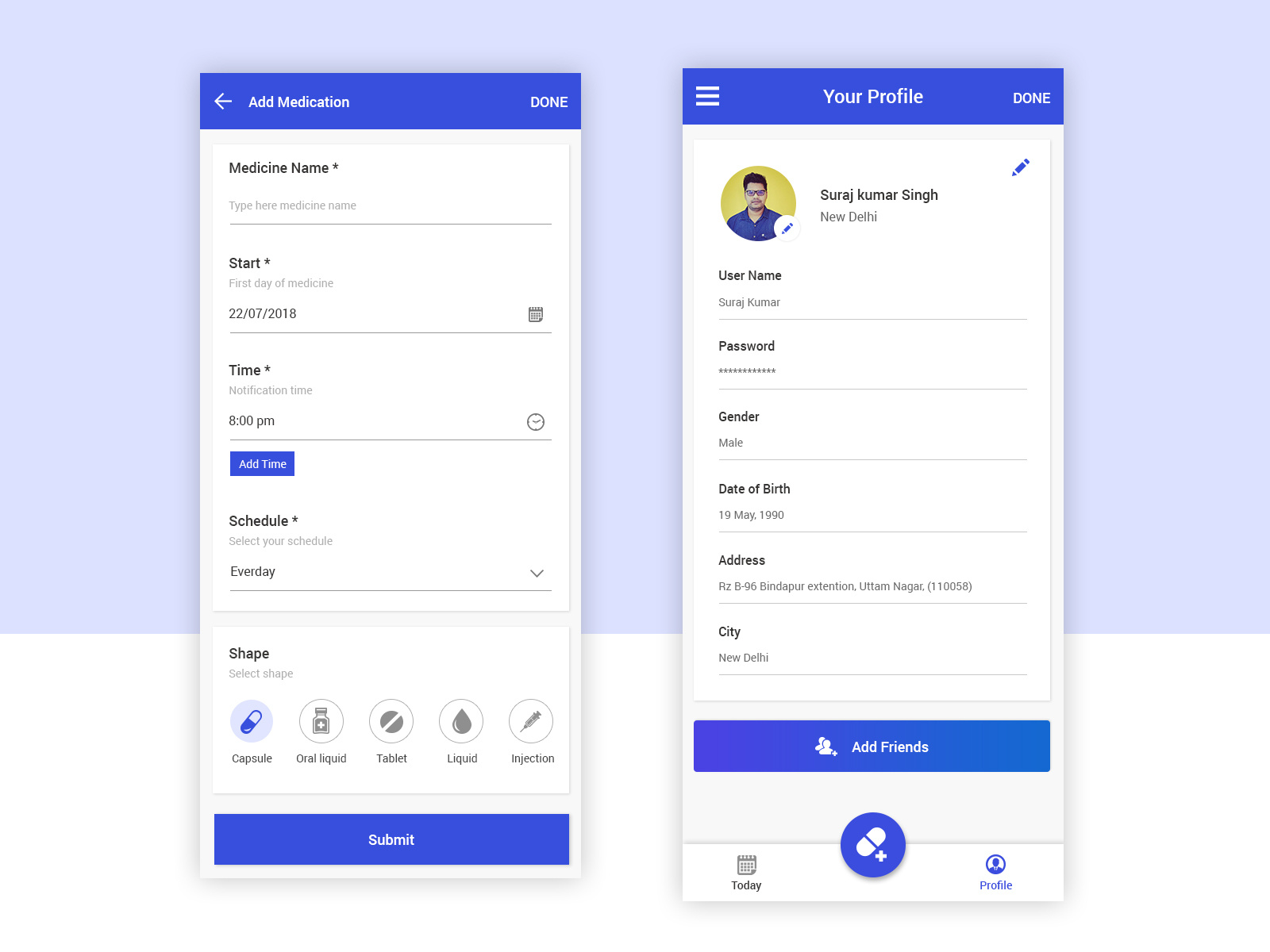 Medcine Reminder Shot 2 by Suraj Kumar on Dribbble