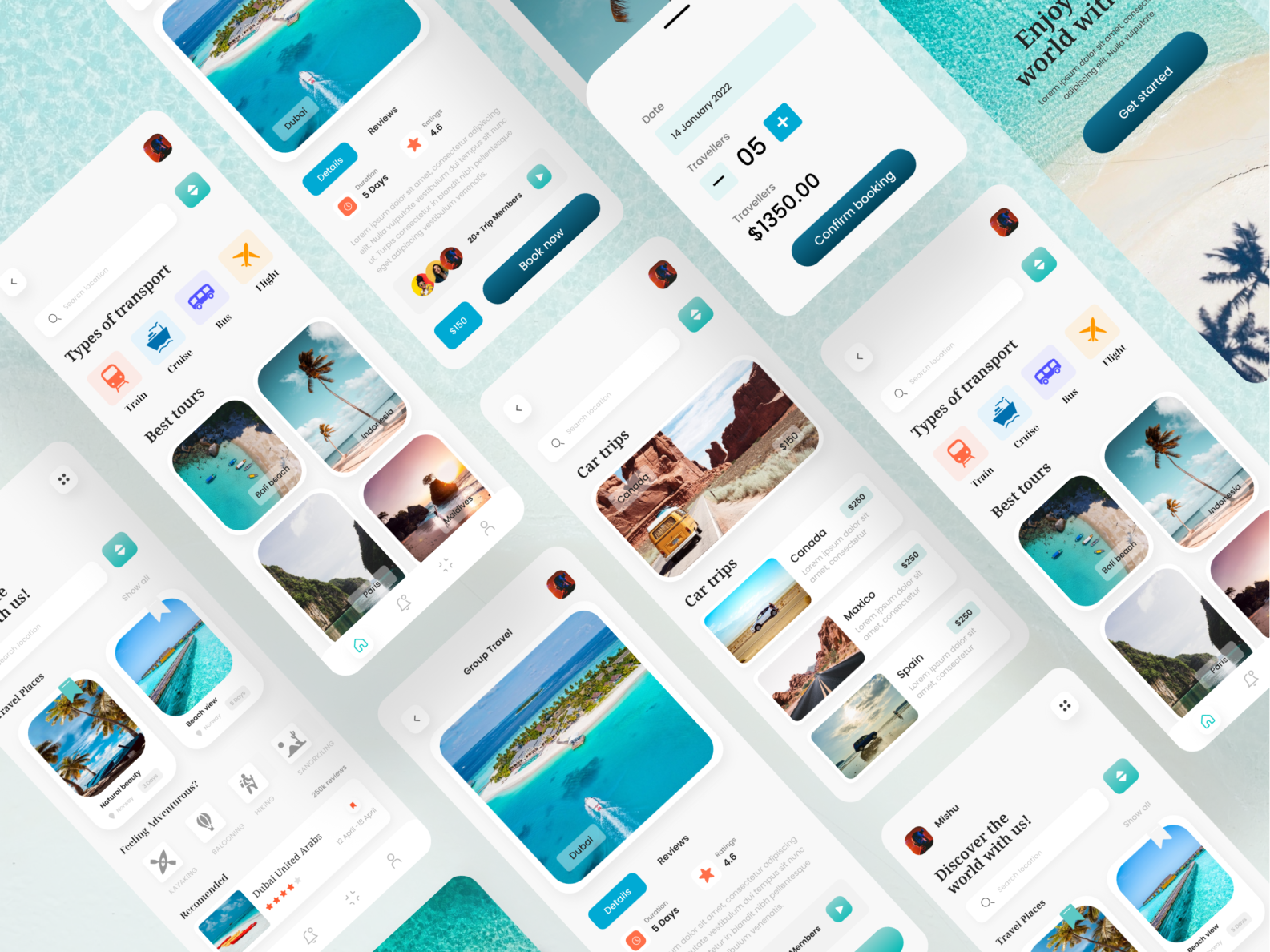 Travel agency mobile app design. by Mishu on Dribbble