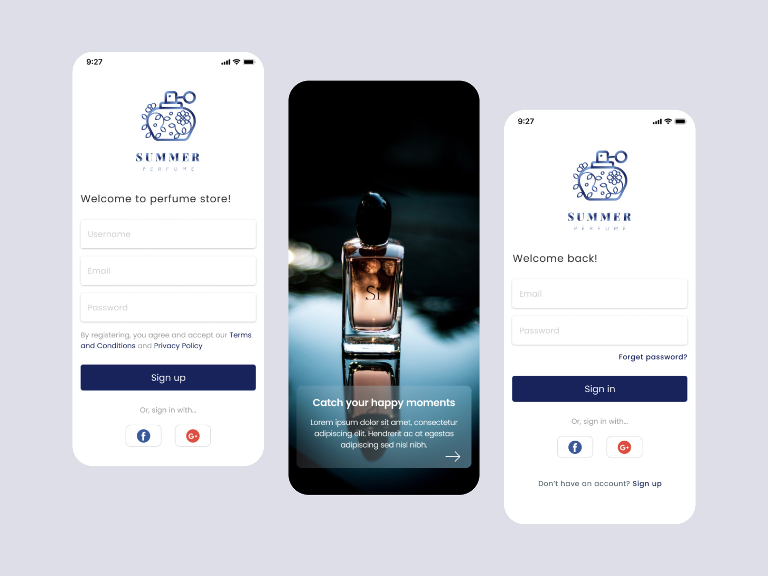 Sign in screen - Sign up screen - Splash screen 🤩 by Dina Yahia on Dribbble