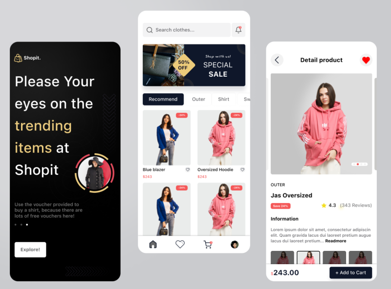 Shopit - Mobile e-commerce by Sajid Ali on Dribbble