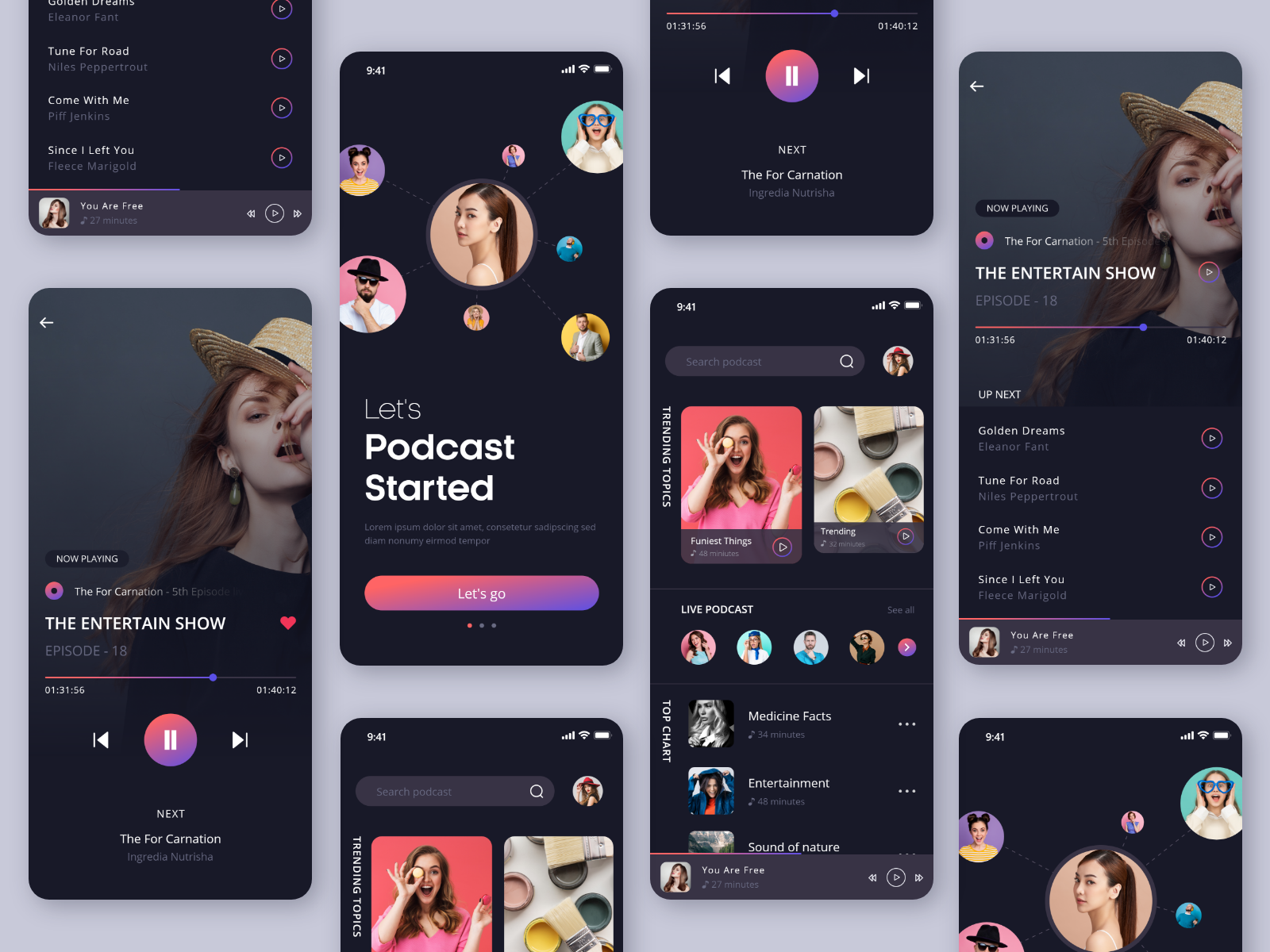 Podcast App UI Kit by MD. Mohin Uddin on Dribbble