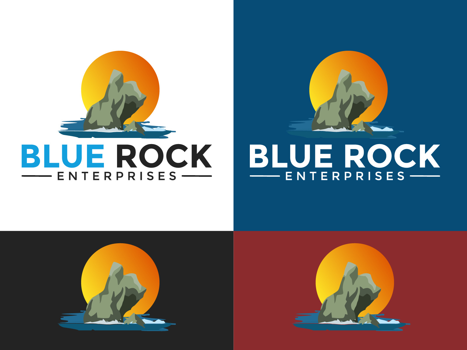 Beach rock logo by Ovi Ratan on Dribbble