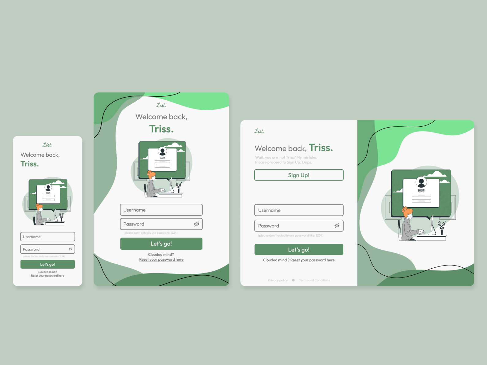 Login Page Idea – Green by Alexander Faltin on Dribbble