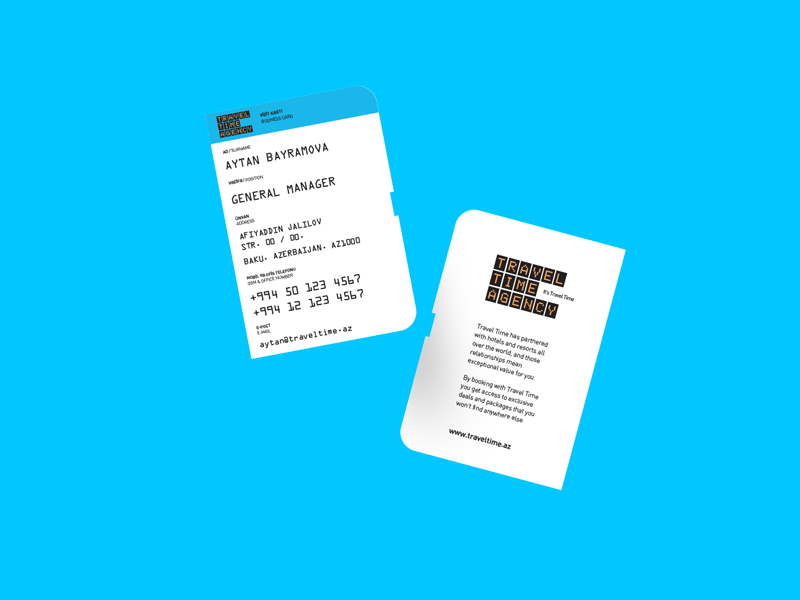Travel Time Business Card by Röyal Pashayev on Dribbble