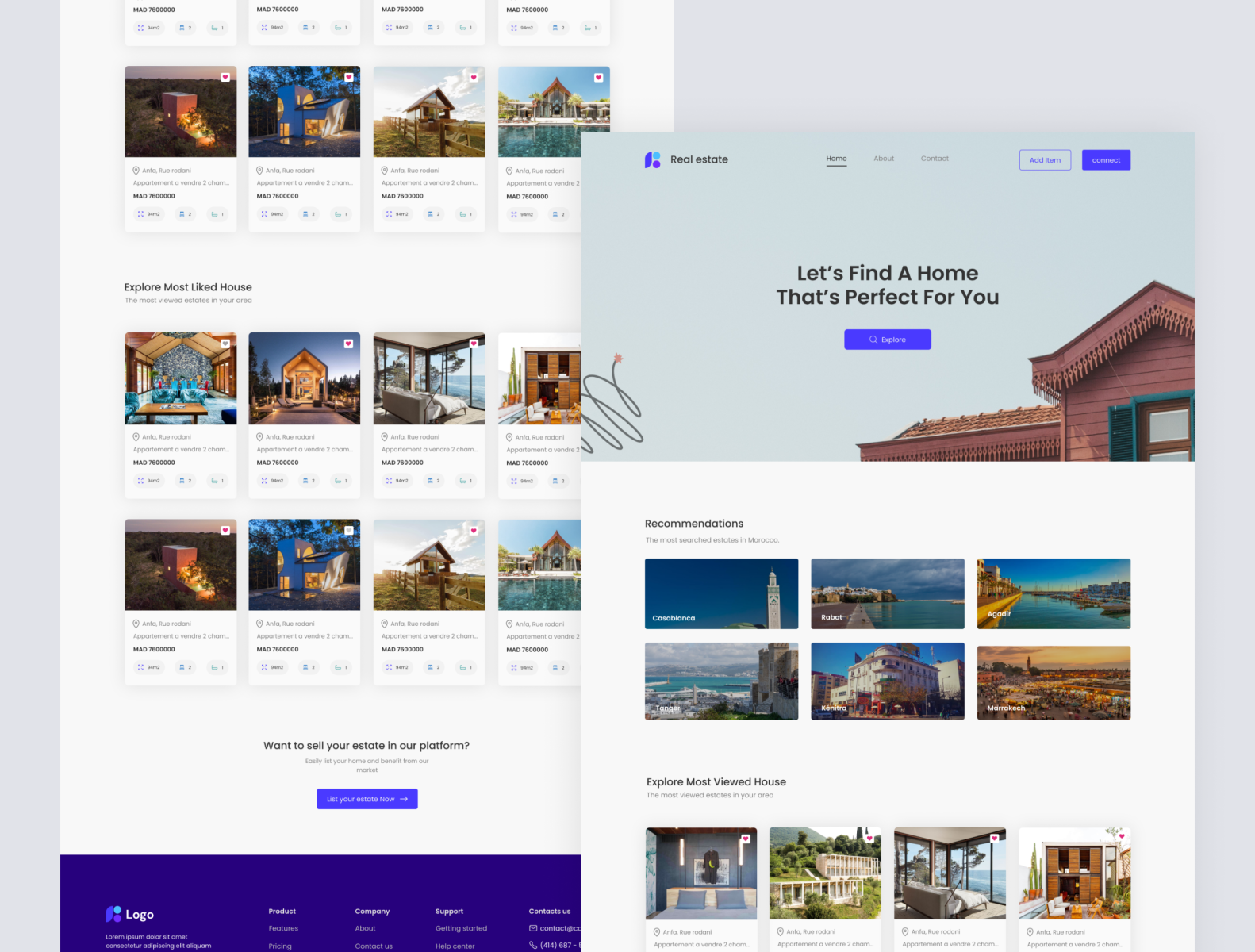 Real Estate landing page design 🔥 by Med_Mehdi on Dribbble