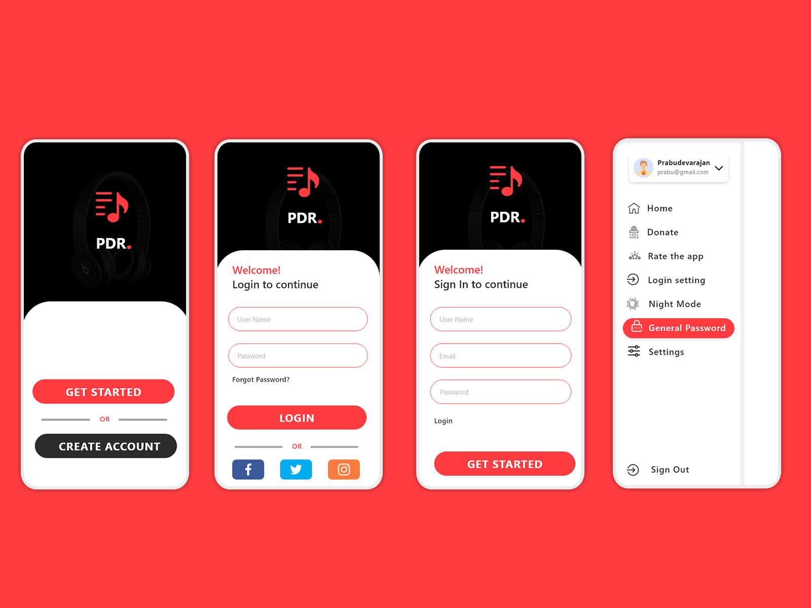 Login and Sign up Mobile App UI Design Concepts by Prabudevarajan on ...