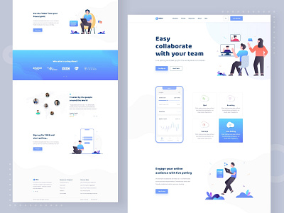 Team Collaborations app service web template design by Team Pixency for ...