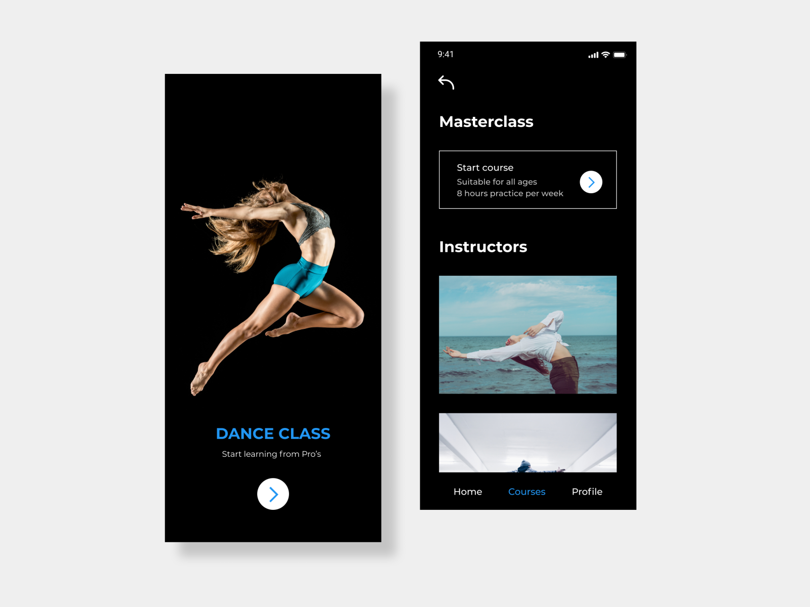 Dance Class UI by Shashi on Dribbble