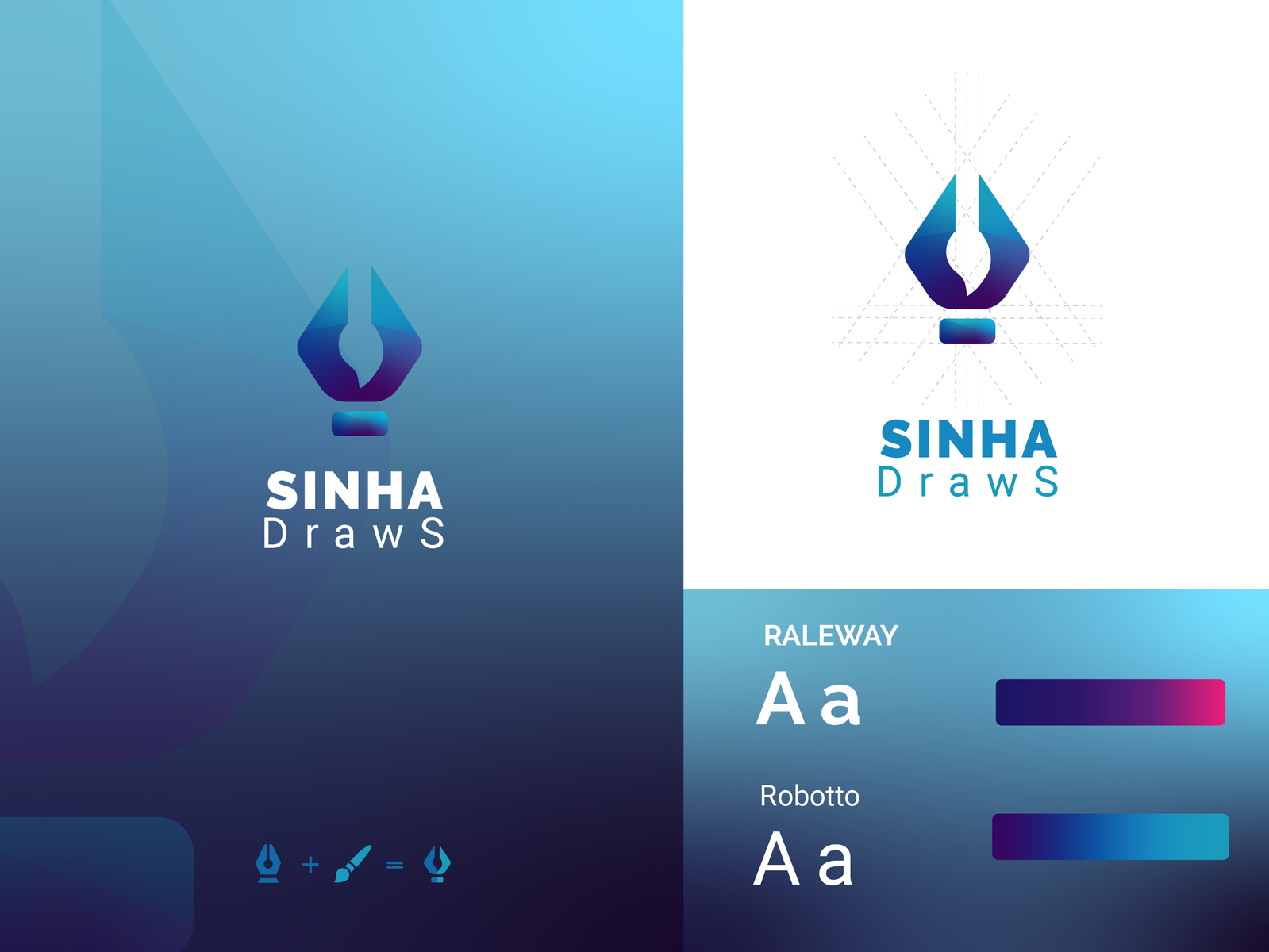 Sinha Draws Logo by Sinha Design on Dribbble