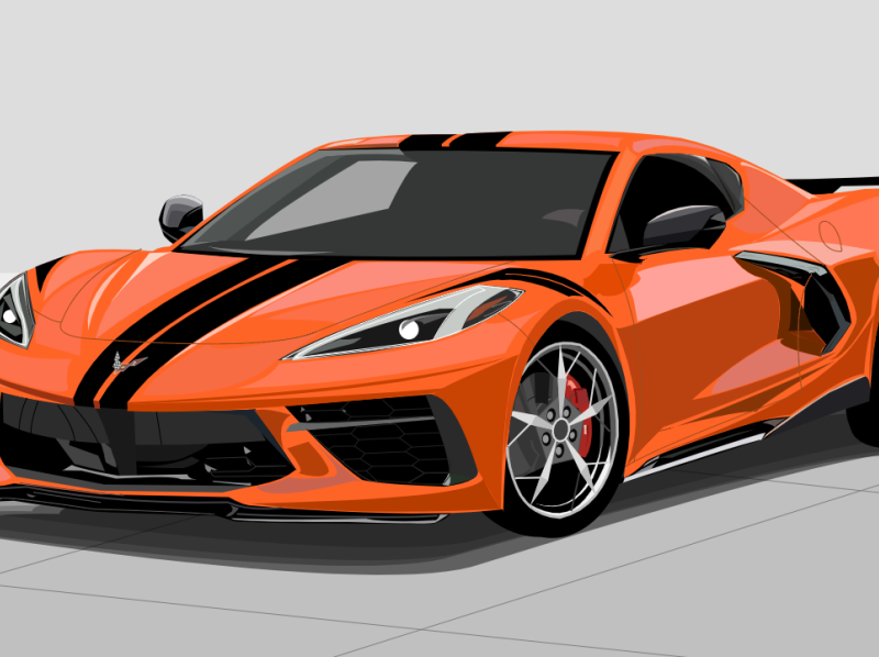 Black Corvette Vector