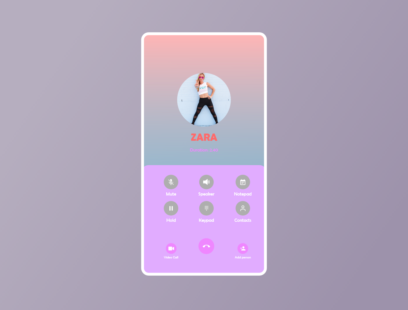 Calling screen UI by Yasin Arafat on Dribbble