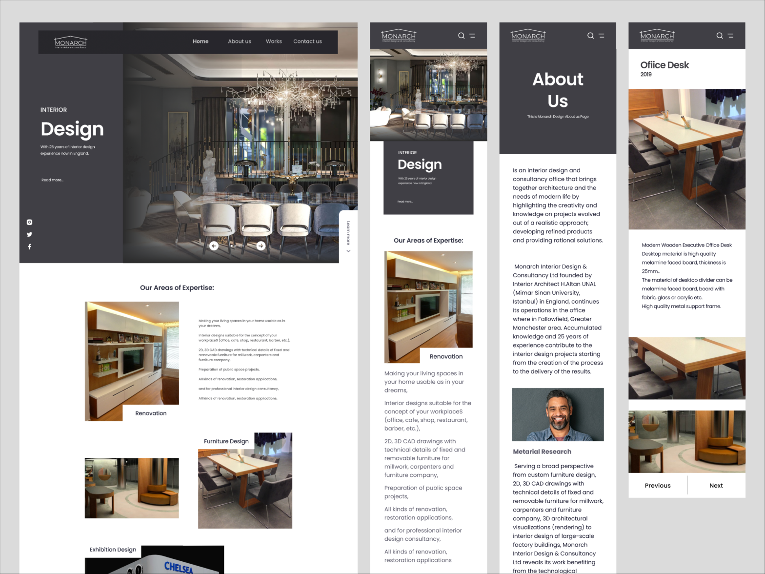 Interior and Exhibiton Agency - Responsive Design by Gulcino. on Dribbble