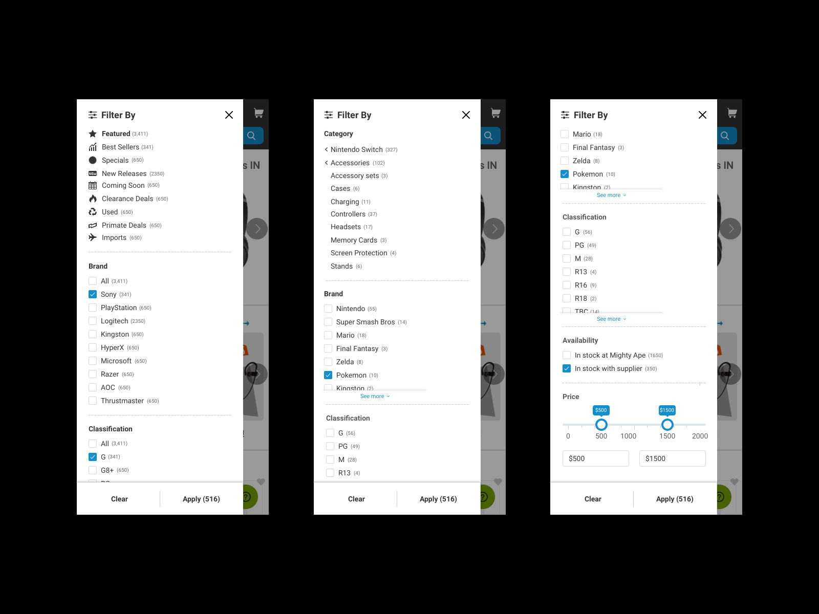 Mobile filter design by bart.wang on Dribbble