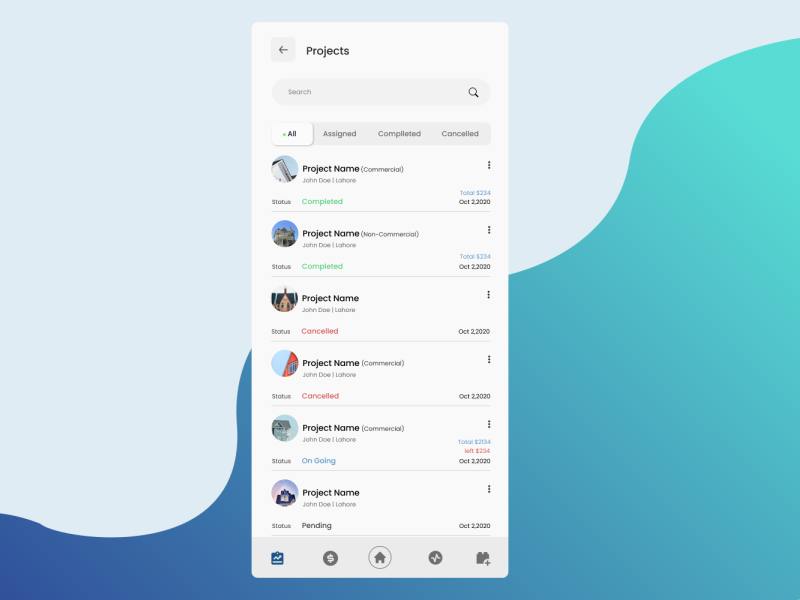 Mobile List UI by Yousaf Imran on Dribbble