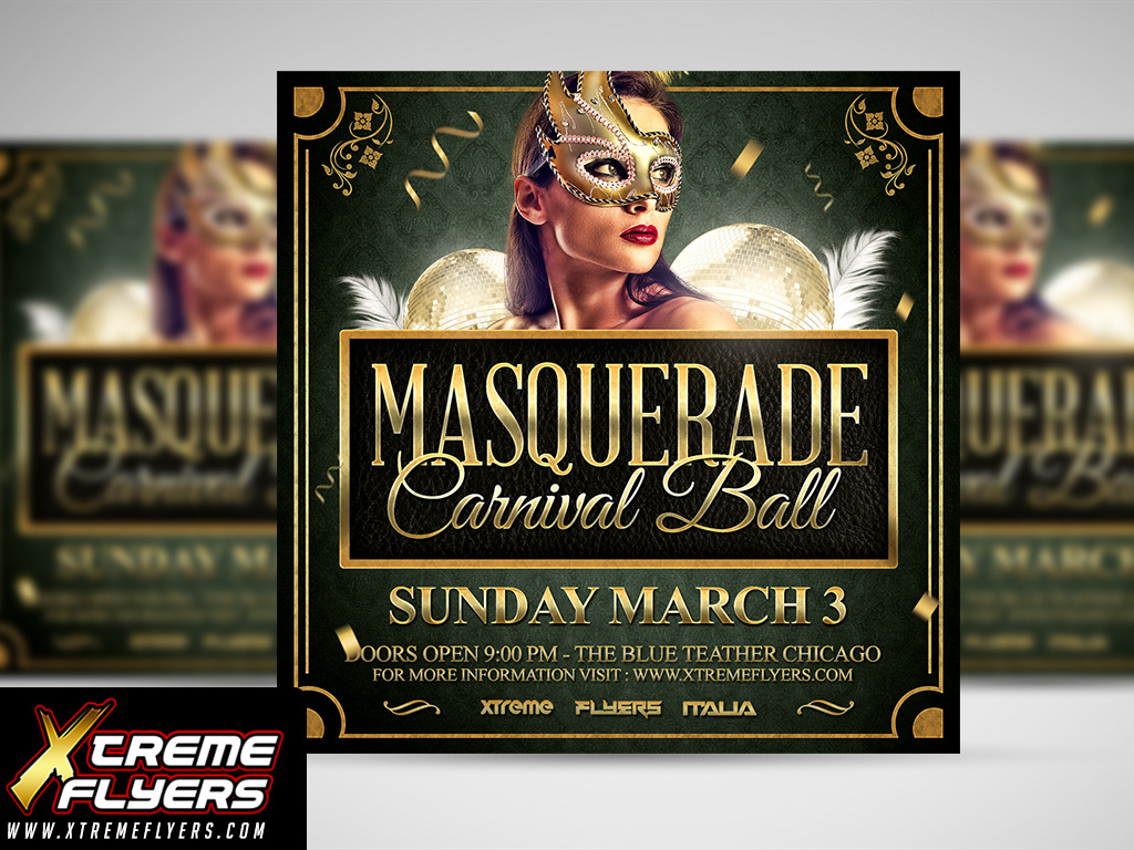Masquerade Flyer Template by Matteo Gianfreda on Dribbble