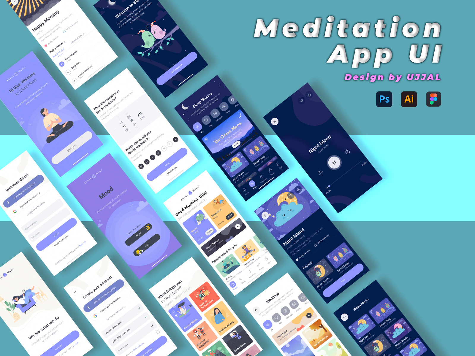 Meditation App UI by Jahedul Islam Ujjal on Dribbble