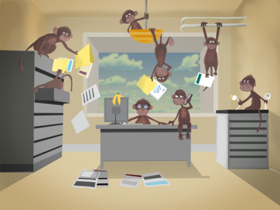 Monkey at the office by Thomas Arnoldi on Dribbble