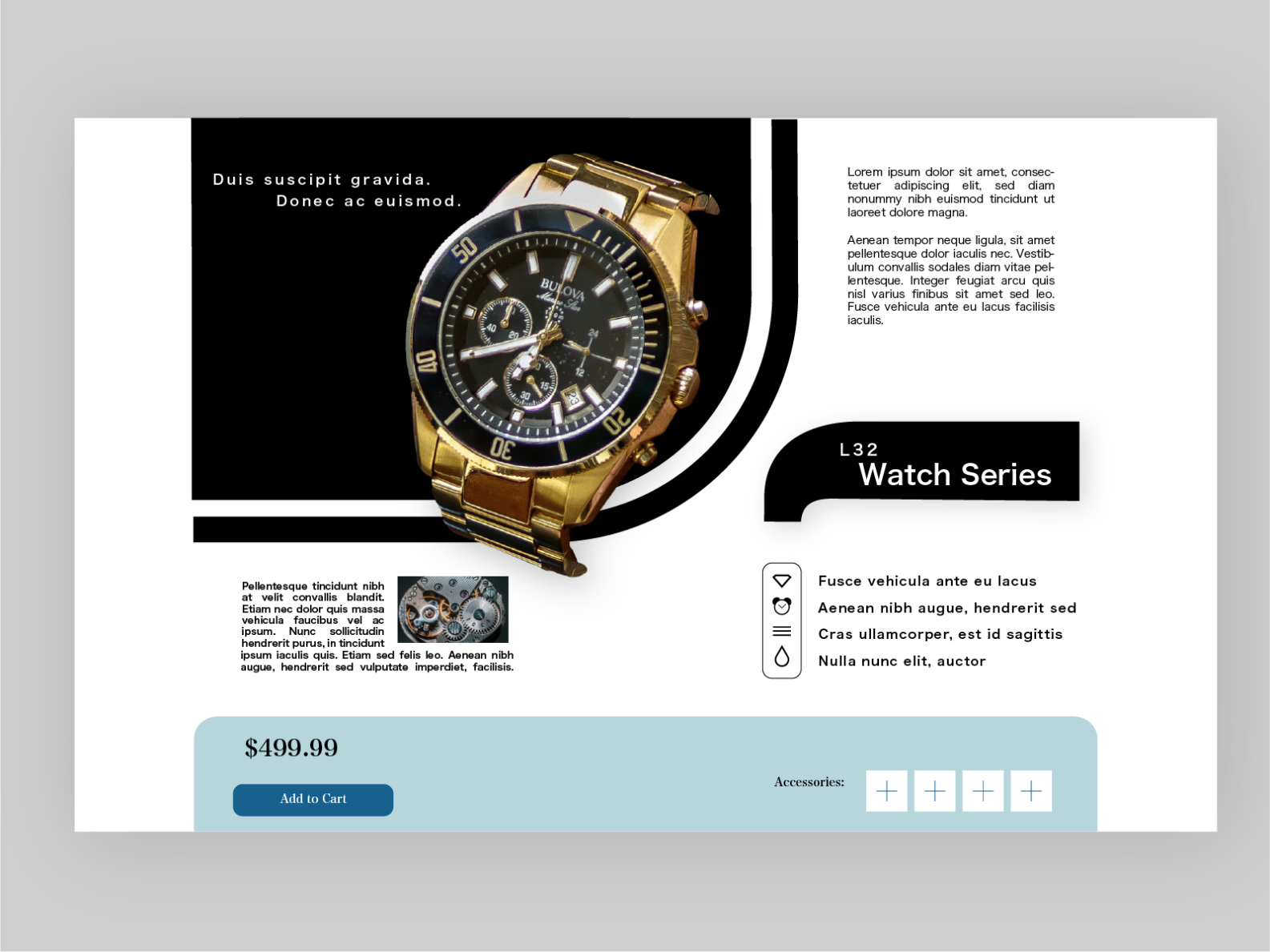 Luxury Watch Page by Spencer La Buda on Dribbble