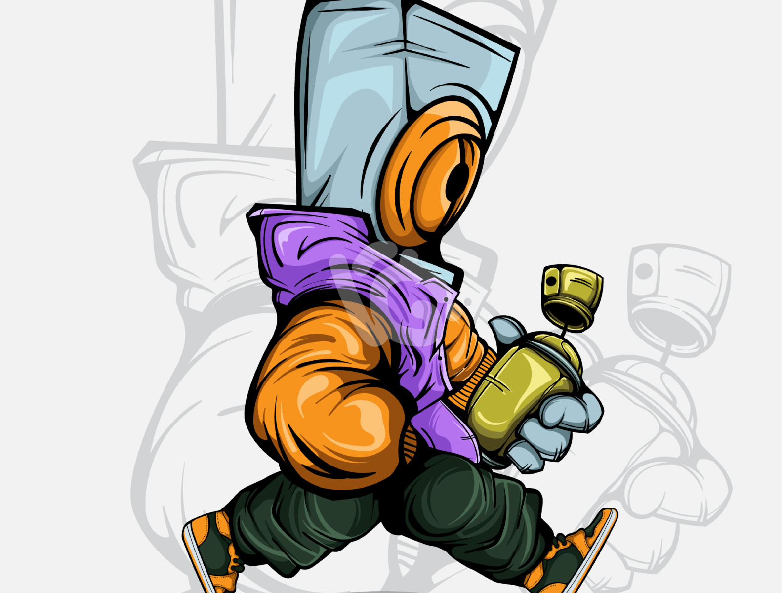 VECTOR ILLUSTRATION OF RUNNING SPRAY CAN CHARACTER by GUNKS MORIART on ...