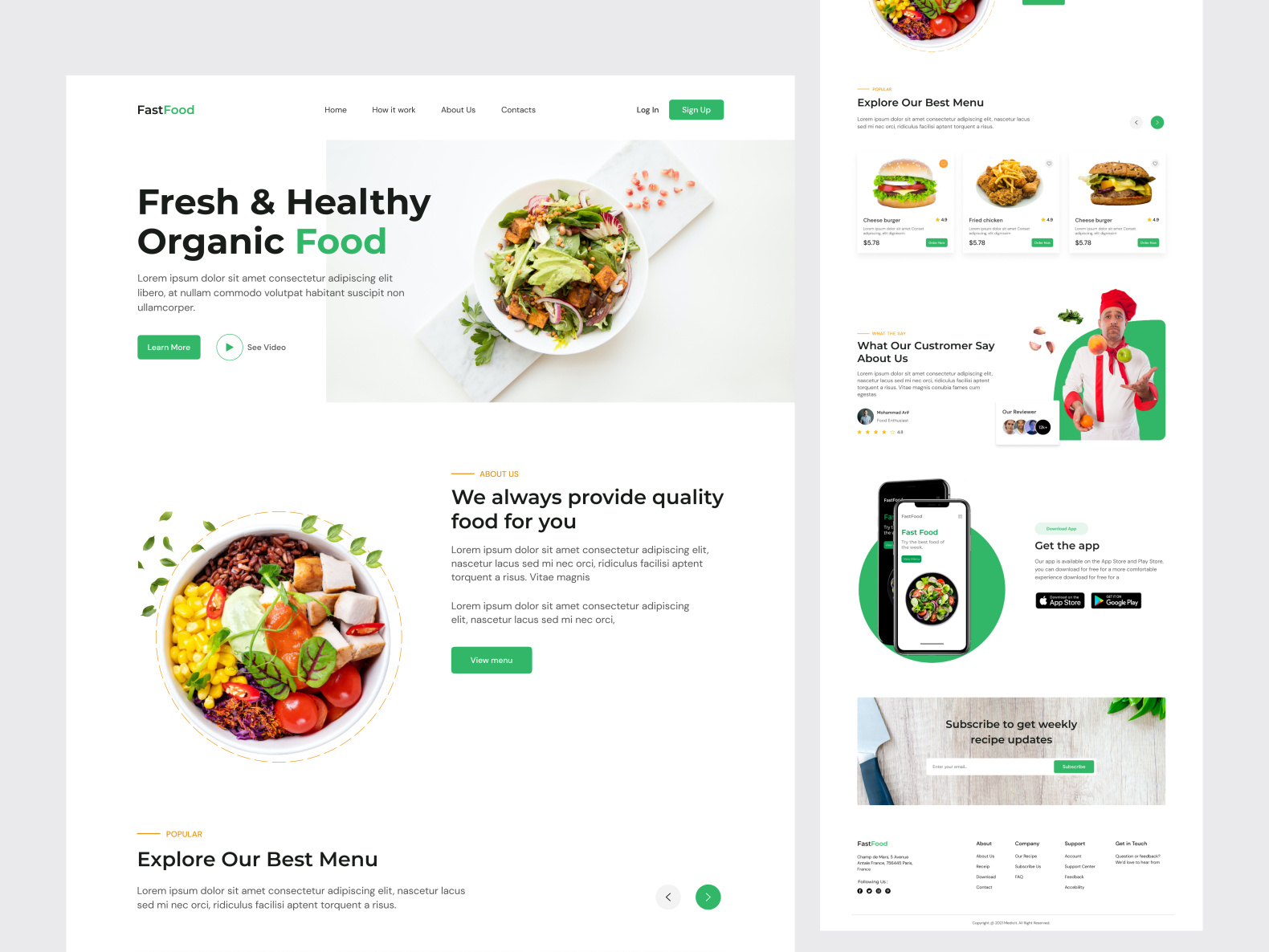 Food Website Landing Page Design by Mahamud Hassan Jibon on Dribbble
