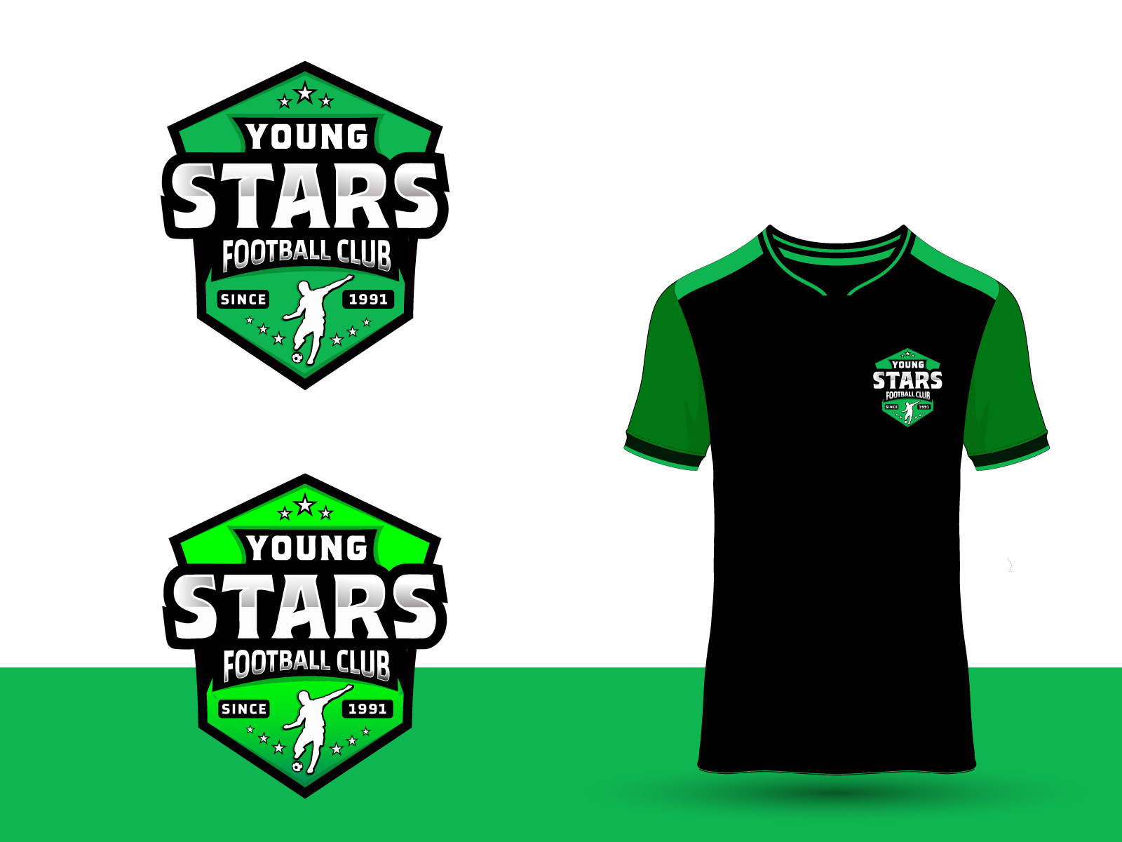 football logo, young start team logo by RAFIUL ISLAM on Dribbble