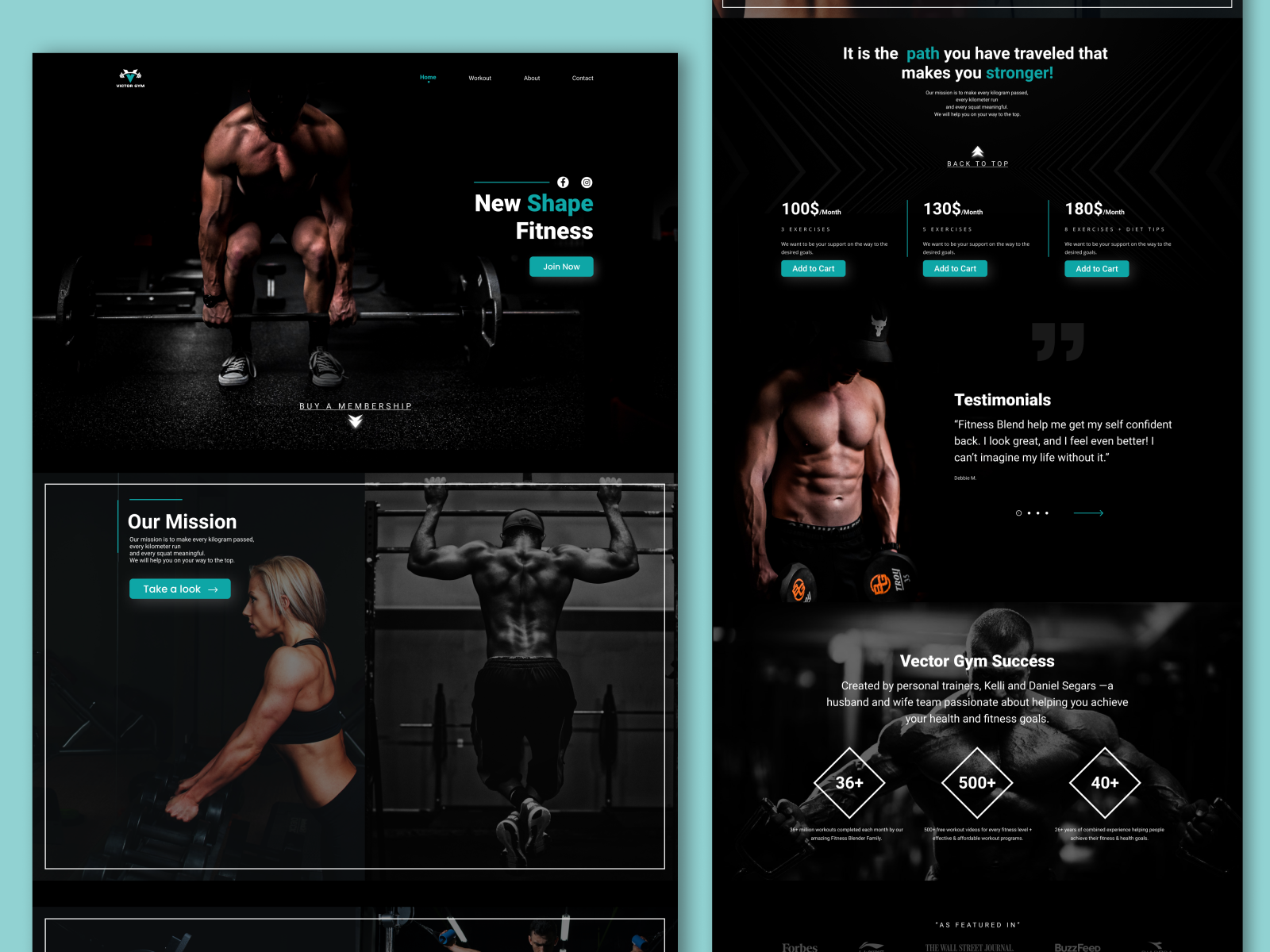 Fitness Website Design by DigiScapes on Dribbble