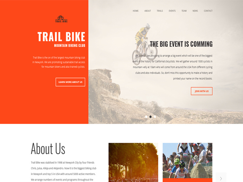 Mountain Bike Club Theme by Code Passenger on Dribbble