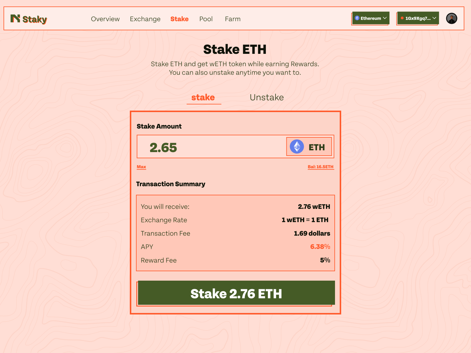Liquid ETH 2.0 staking DApp by Idowu Oluwatobi (Product designer/ web3 designer) on Dribbble