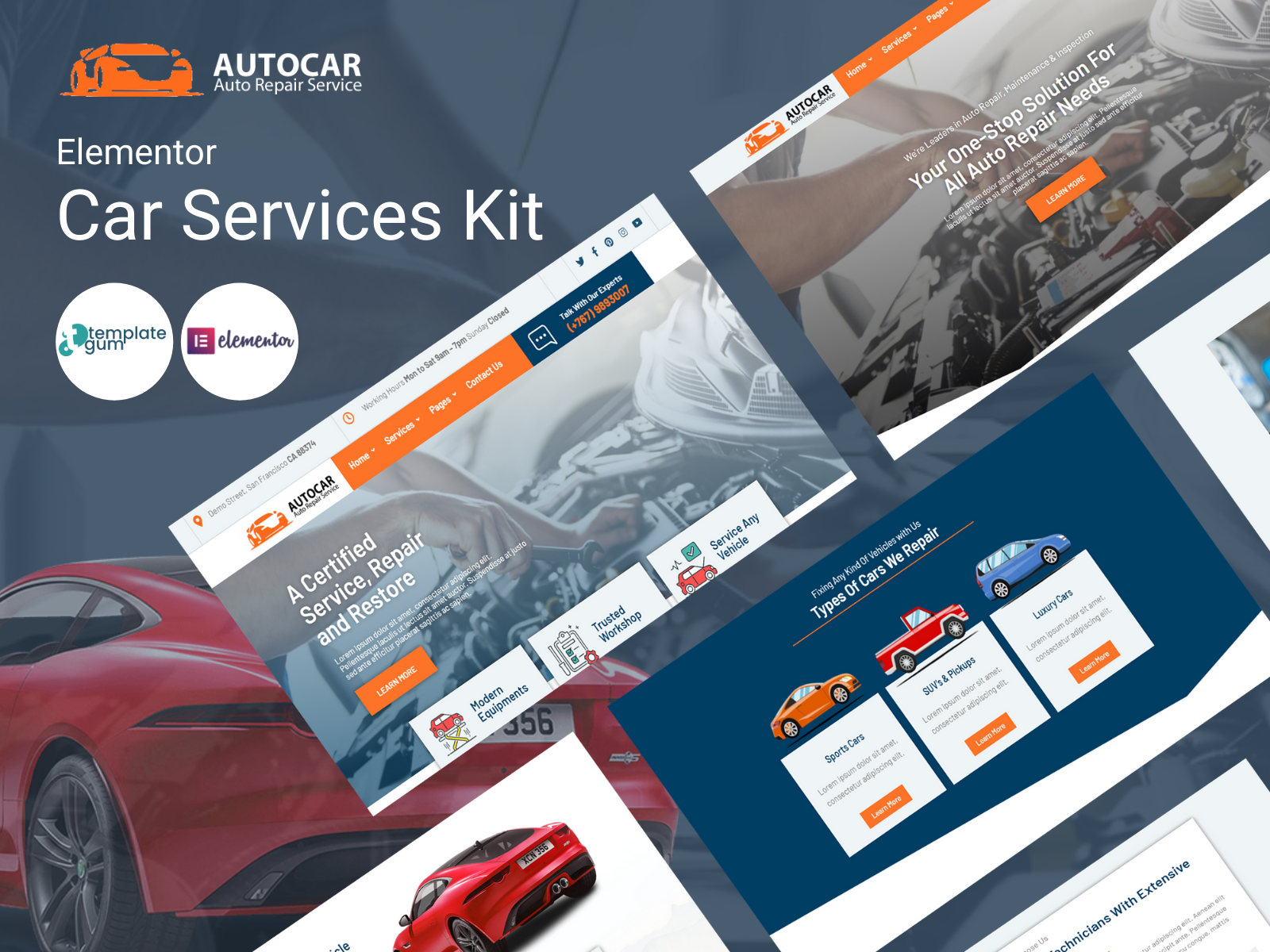 Autocar – Auto Repair Service Elementor Template Kit by TemplateGum on ...