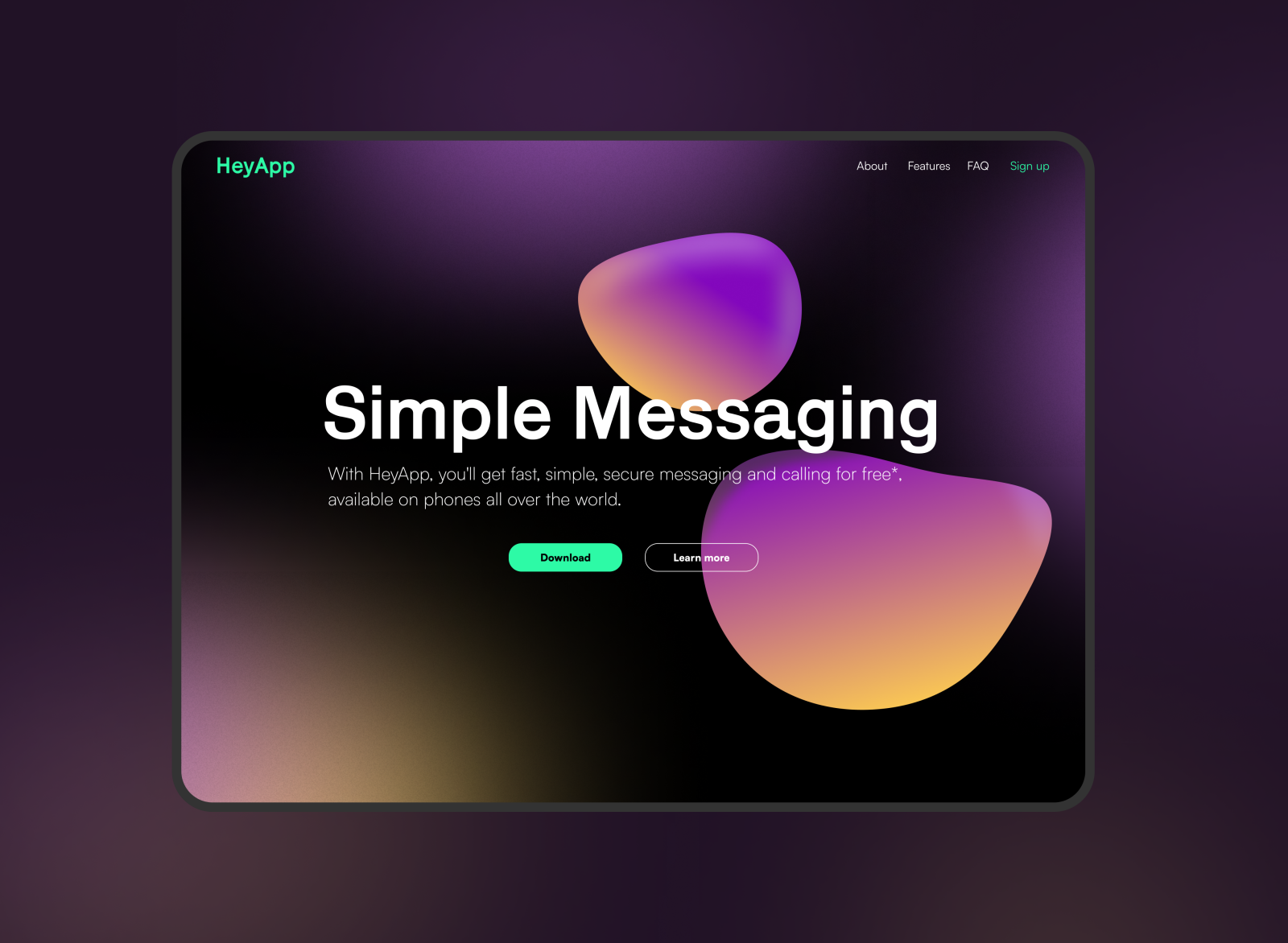 Chat app Landing page by Anastasia on Dribbble