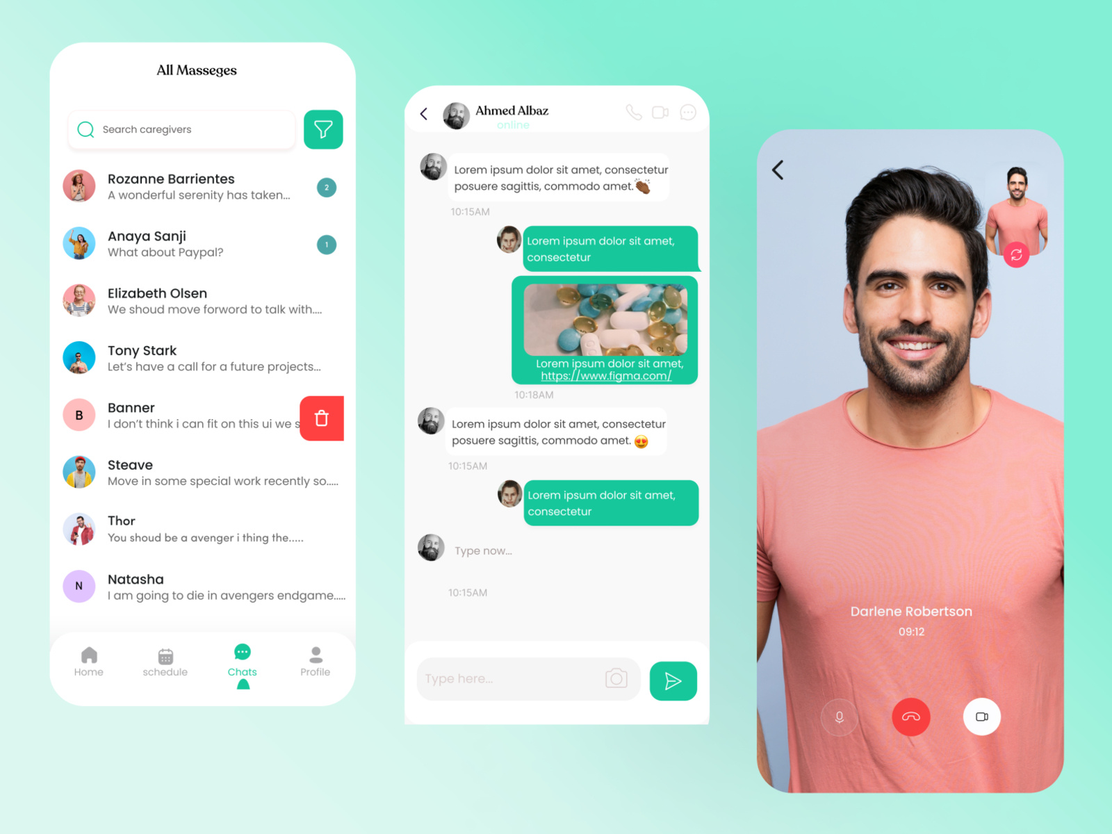 Mobile App_Chat Screens 😍 by Ahmed Albaz on Dribbble