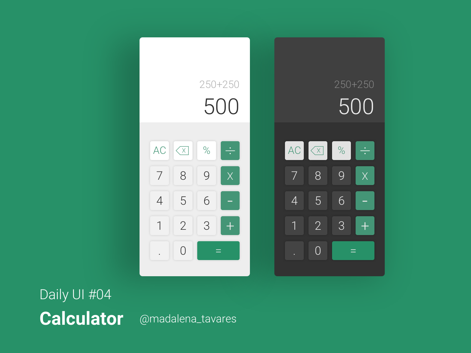 Calculator by Madalena Tavares on Dribbble